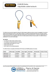 Martindale CABLOK Series Adjustable Cable Lockouts | Data Sheet - Power ...