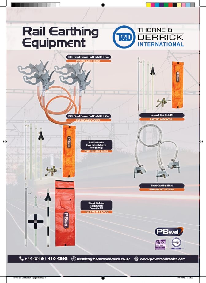 Rail Earthing Equipment | 25kV | High Voltage Portable Earth Leads HV