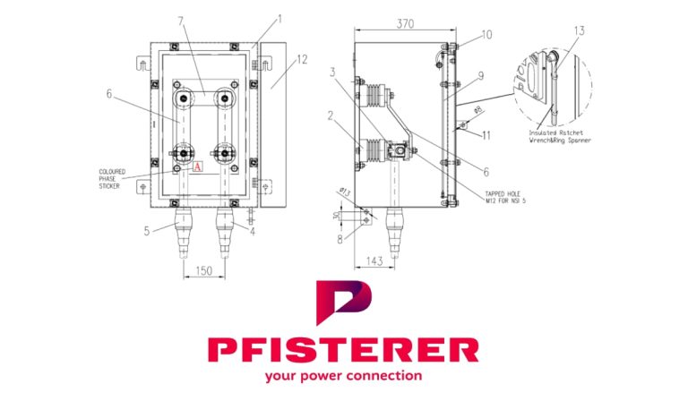 Earthing Link Box Wall Type | LBM 3A Types | Pfisterer Connex
