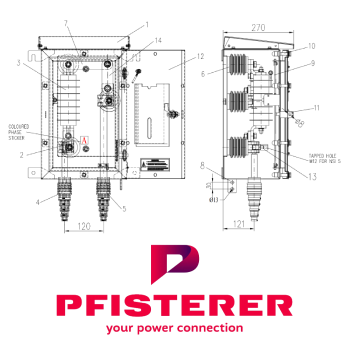 Earthing Link Box with SVL | LBM 1S, 2S, 3S Types | Pfisterer